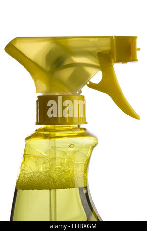 Blue and yellow trigger spray bottles Stock Photo - Alamy