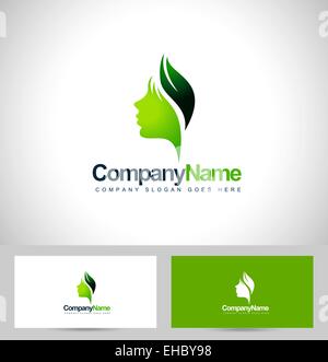 face leaf logo Stock Photo - Alamy