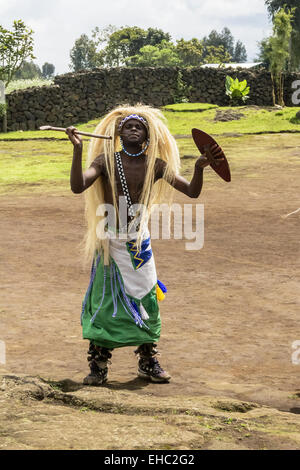 MUSANZE, RWANDA - NOVEMBER 5: Tribal Dancer of the Batwa Tribe Perform ...