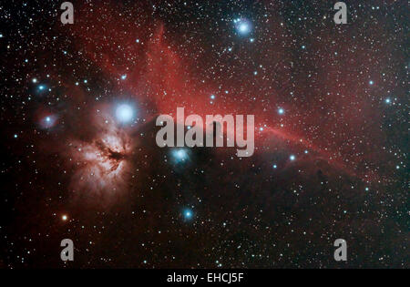 IC434, The Horsehead and Flame Nebulae Stock Photo - Alamy