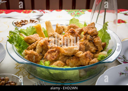 Peruvian food: chicharron de pescado or fish cracklings with fried ...
