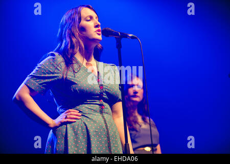 Folk band The Unthanks in concert at Manchester Ritz. Becky Unthank ...