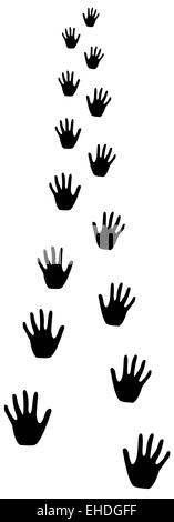 Handprint hands black. Hand print and child handprint, vector ...