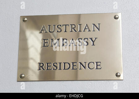 Austrian embassy sign Stock Photo - Alamy