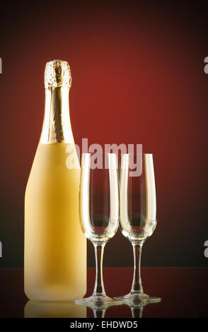 Champagne against color gradient background Stock Photo - Alamy