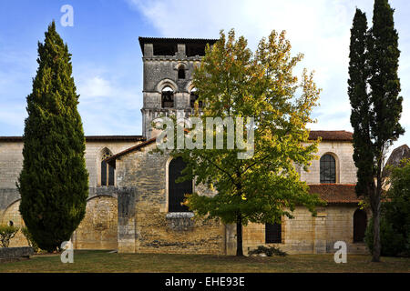 France, Dordogne, Perigord Blanc, Chancelade Romanesque abbey Stock ...