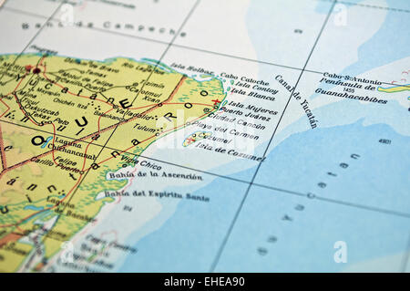 The map of Cozumel Island, Mexico Stock Photo - Alamy