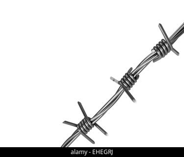 Barbed wire, corner version, isolated on white background Stock Photo ...
