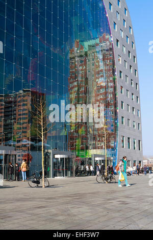 ROTTERDAM, NETHERLANDS - FEBRUARY 19, 2015: Cyclist and pedestrians on ...