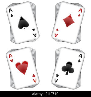 Four Aces Playing Cards Isolated Stock Photo - Alamy