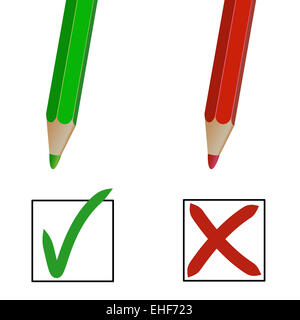 Checklist with check marks. Red pencil and a clean checklist with red ...