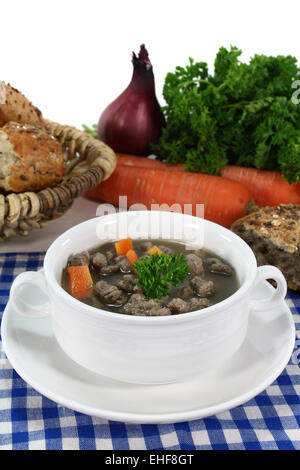 liver spaetzle soup Stock Photo - Alamy