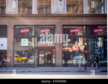 A Staples office supply store in Lower Manhattan in New York on ...