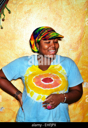 Portrait of Connie singer with Roots Underground in Kingston Jamaica ...