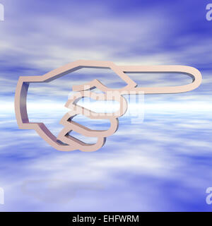 Illustration of a hand pointing sideways Stock Photo - Alamy