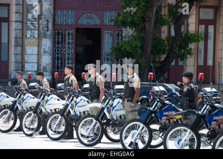 ROCAM police officers parade for a publicity shoot in Recife, Brazil ...