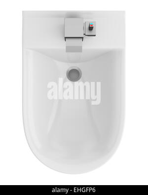 top view of ceramic bidet isolated on white background Stock Photo - Alamy