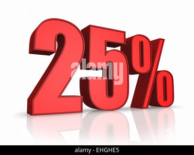 Red twenty five percent, isolated on white background. 25 Stock Photo ...