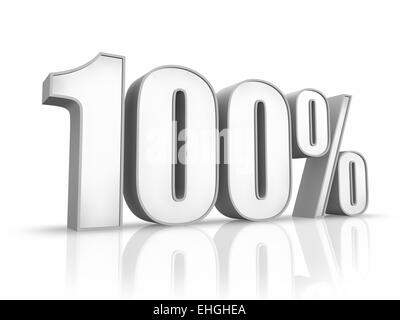 One hundred percent symbol - white chalk handwriting on blackboard ...