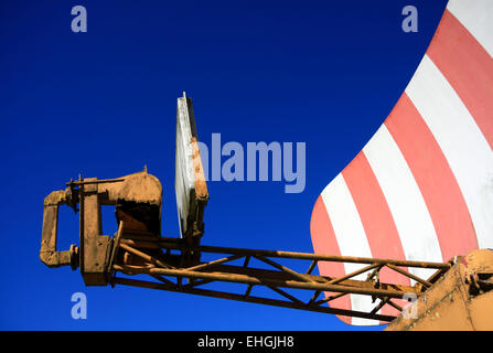 Old red and white painted radar screen from the times of the First or ...