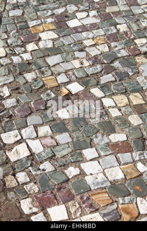 Roman mosaic tiles, detail of ancient wall decorated historic, textured ...