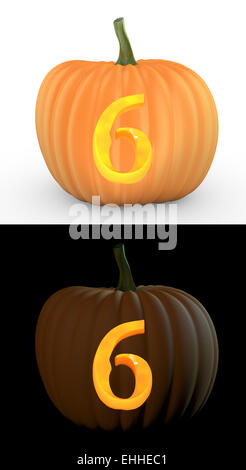 Number 0 carved on Halloween pumpkin. 3d illustration with bokeh effect ...