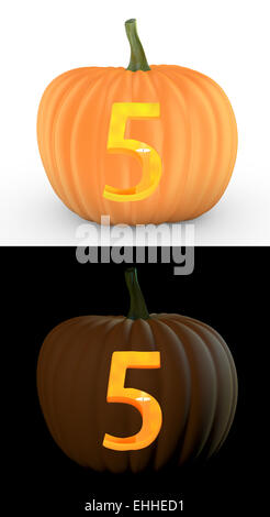 Number 0 carved on Halloween pumpkin. 3d illustration with bokeh effect ...