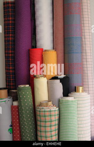 Haberdashery shop with rolls of material and fabric outside, Sneinton ...