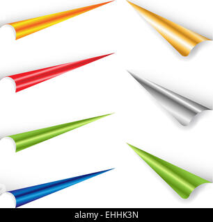 Set red page corners. illustration on white background Stock Photo - Alamy