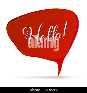 Illustration of a red speech bubble Stock Photo - Alamy