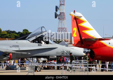 McDonnell Douglass F/A-18 Hornet tail fins at the second airshow at ...