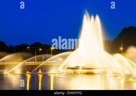 The famous Europaplatz fountain in Aachen, Germany at night Stock Photo ...