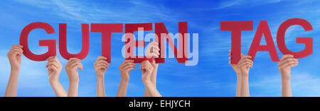 Guten Tag. Word hello, good day in German. Fashionable calligraphy ...