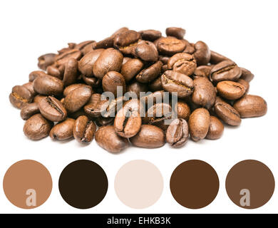 Color Palette Of Fresh Roasted Coffee Beans Stock Photo - Alamy