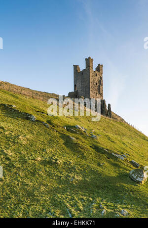 Castle Dunstanburgh Castle England rock cliff Great Britain Europe ...