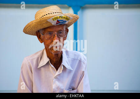 Cuban lifestyle: Local middle aged man with a moustache wearing a straw ...