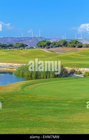 Golf course with sand bunker, Paphos, Cyprus Stock Photo - Alamy