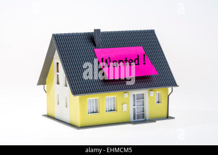 Symbolic image, house with a Post-it note, mortage Stock Photo - Alamy