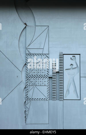 Modulor depicted on the modernist residential building Unité d ...