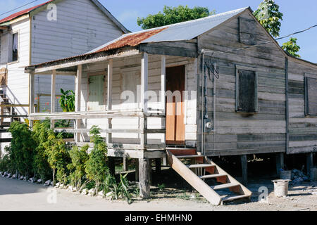 CAYE CAULKER, BELIZE - Cabin on stilts, at Ignacio's Beach Cabins Stock ...
