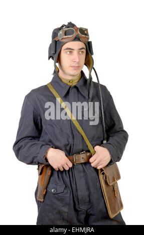Russian tank driver helmet on the withe background Stock Photo - Alamy