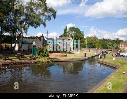 The Staffordshire and Worcestershire Canal and The Vine pub, Kinver ...