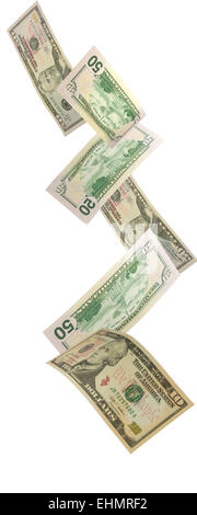 Falling dollars isolated Stock Photo - Alamy
