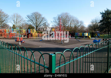 the fenced off childrens play area in priory park crouch end hornsey N8 ...