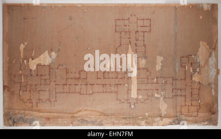 The principal floor plan of Sheppard Asylum outlines the building’s ...