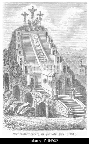 This 1880 illustration by Bermann depicts Hernals, an area in Vienna ...