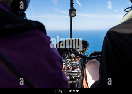 Robinson R44 helicopter cockpit controls dashboard Stock Photo - Alamy