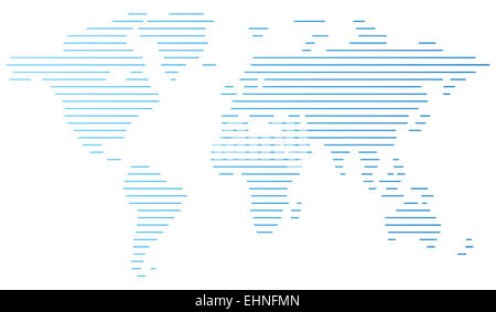 World map of blue rounded lines Stock Photo - Alamy