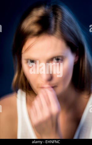 Emotionally disturbed woman Stock Photo - Alamy