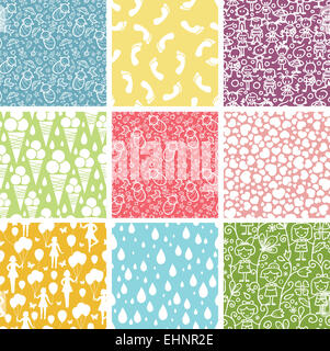 Cute bright seamless patterns. Abstract seamless pattern on vibrant ...